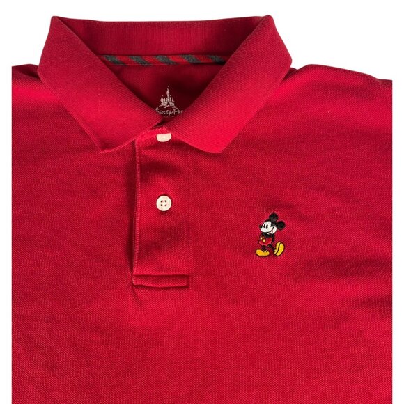 Disney | Shirts | Disney Parks Mickey Mouse Polo Shirt Mens S Red ...
